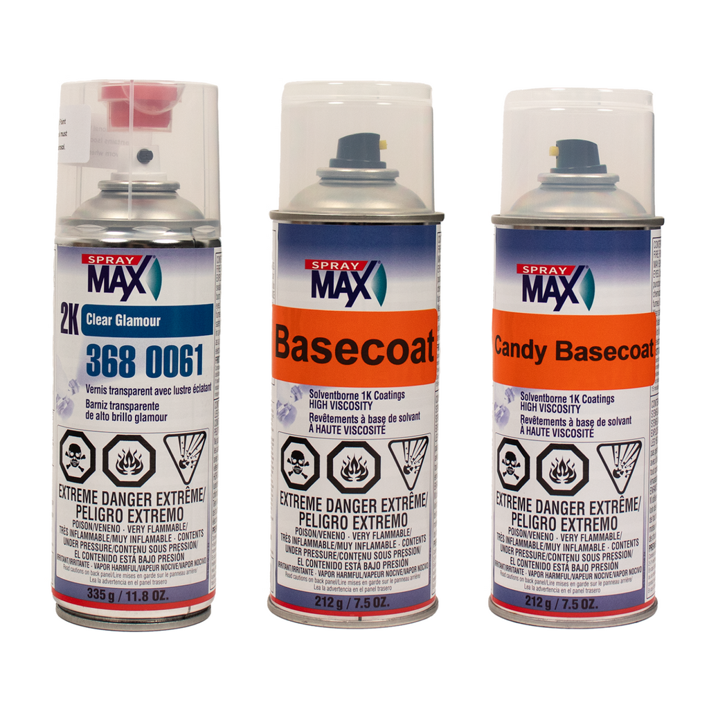 Candy Pearl with Black Base and 2K Clear Spray Can Aerosol Kit – Auto ...
