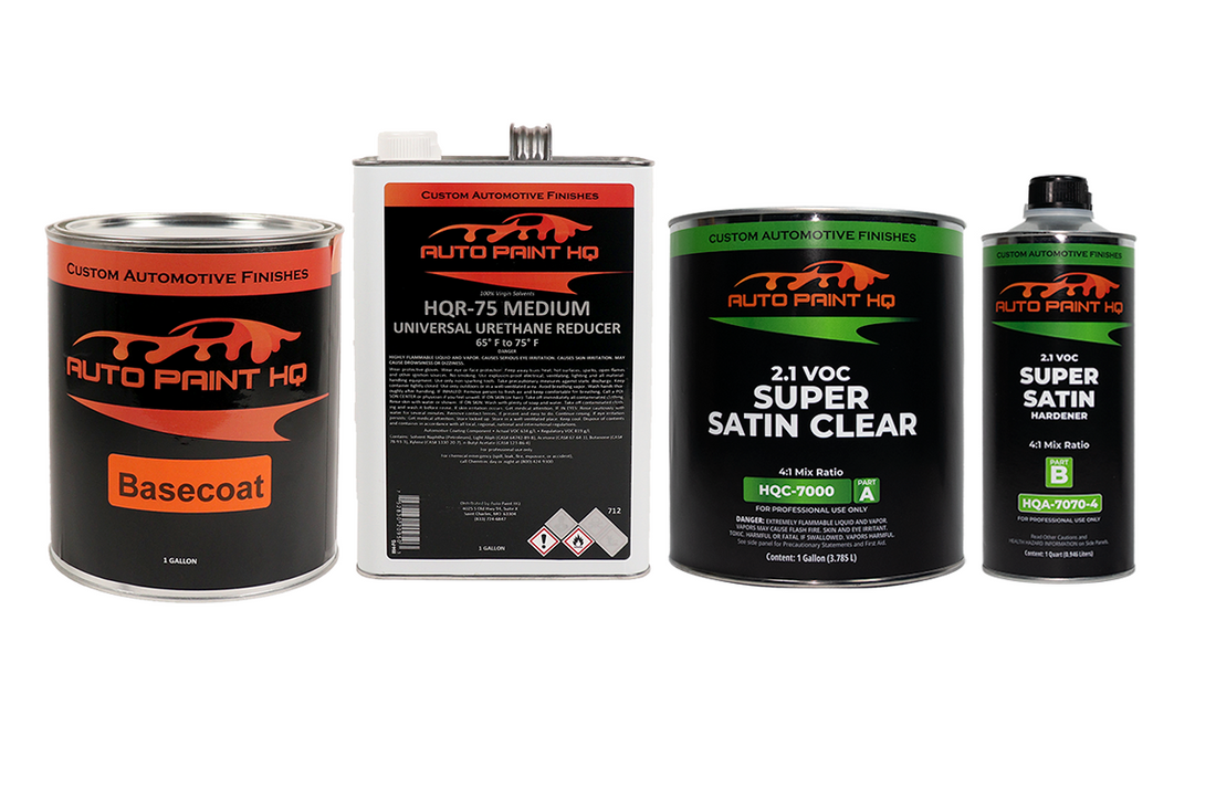 Satin Basecoat Black Clearcoat Gallon Paint Kit – Auto Paint HQ