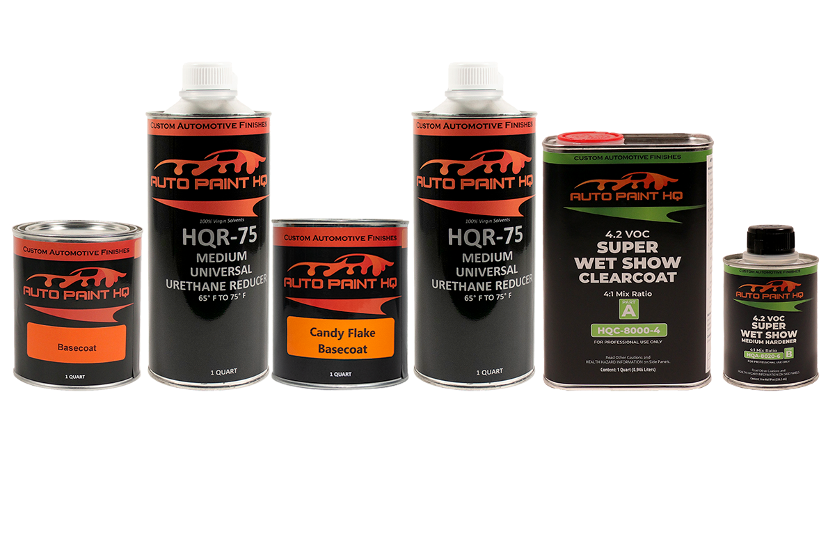 Candy Flake Cobalt Blue Basecoat Quart Complete Kit (Over Black Base ...